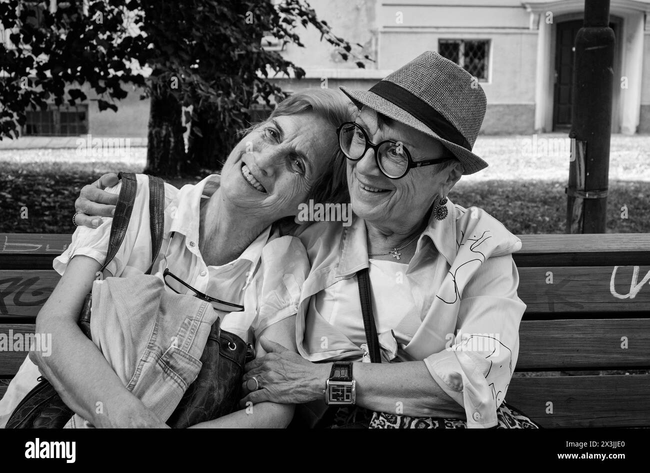 Bulgaria, Sofia; 22 September 2023, portrait of two bulgarian ladies ...