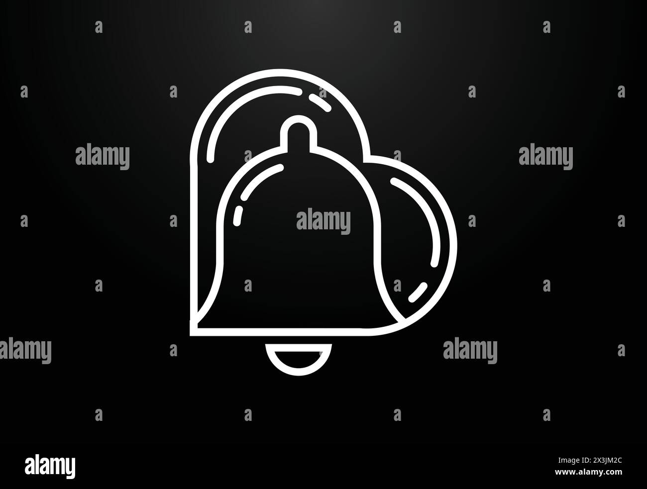 Creative love bell logo design template, Heart with love logo Stock ...