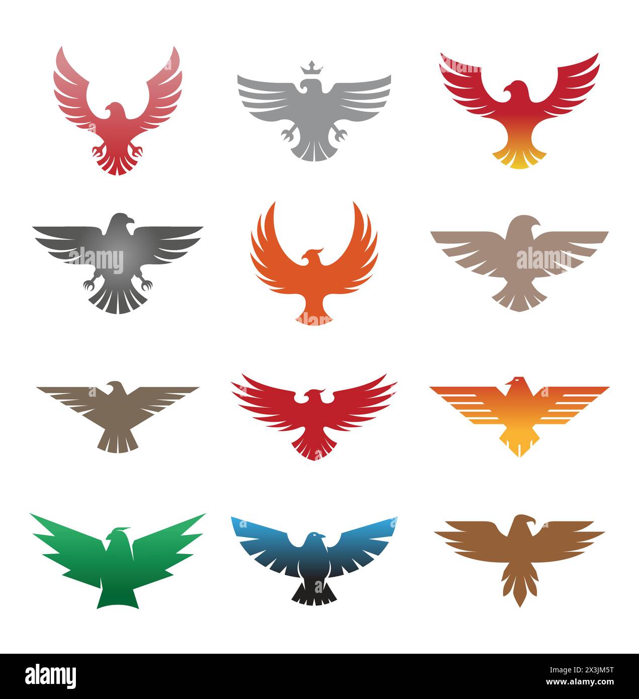 Creative phoenix eagles birds collection logo design symbol vector ...