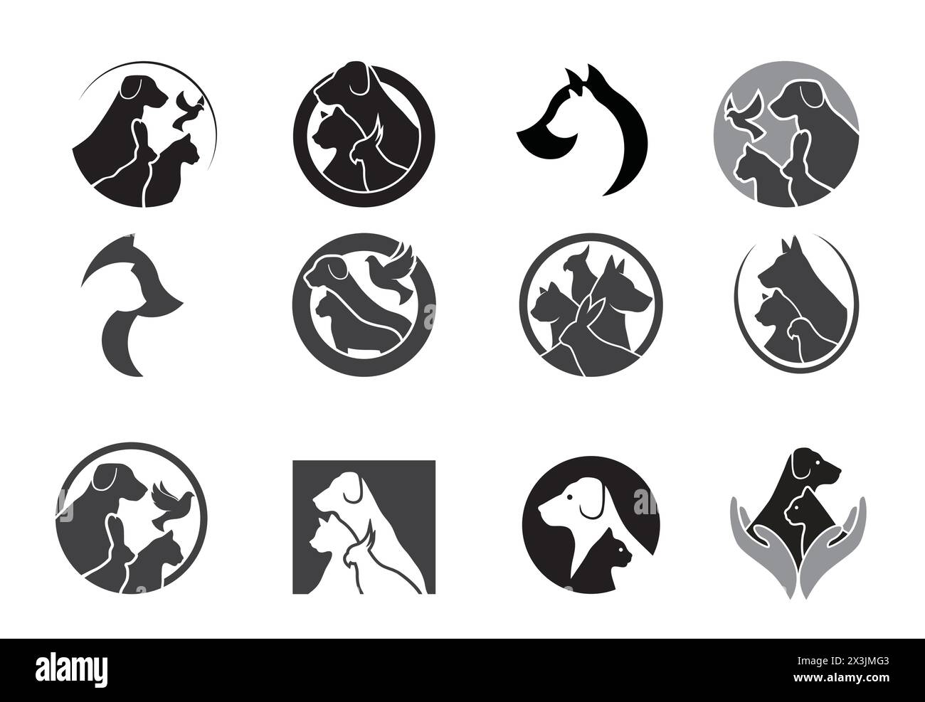 Creative Pets Animals Collection Logo Vector Icons Symbol Design ...