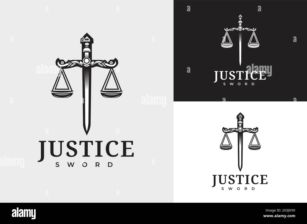Judicial Balance Justice Silhouette with vintage antique Sword ornament ...