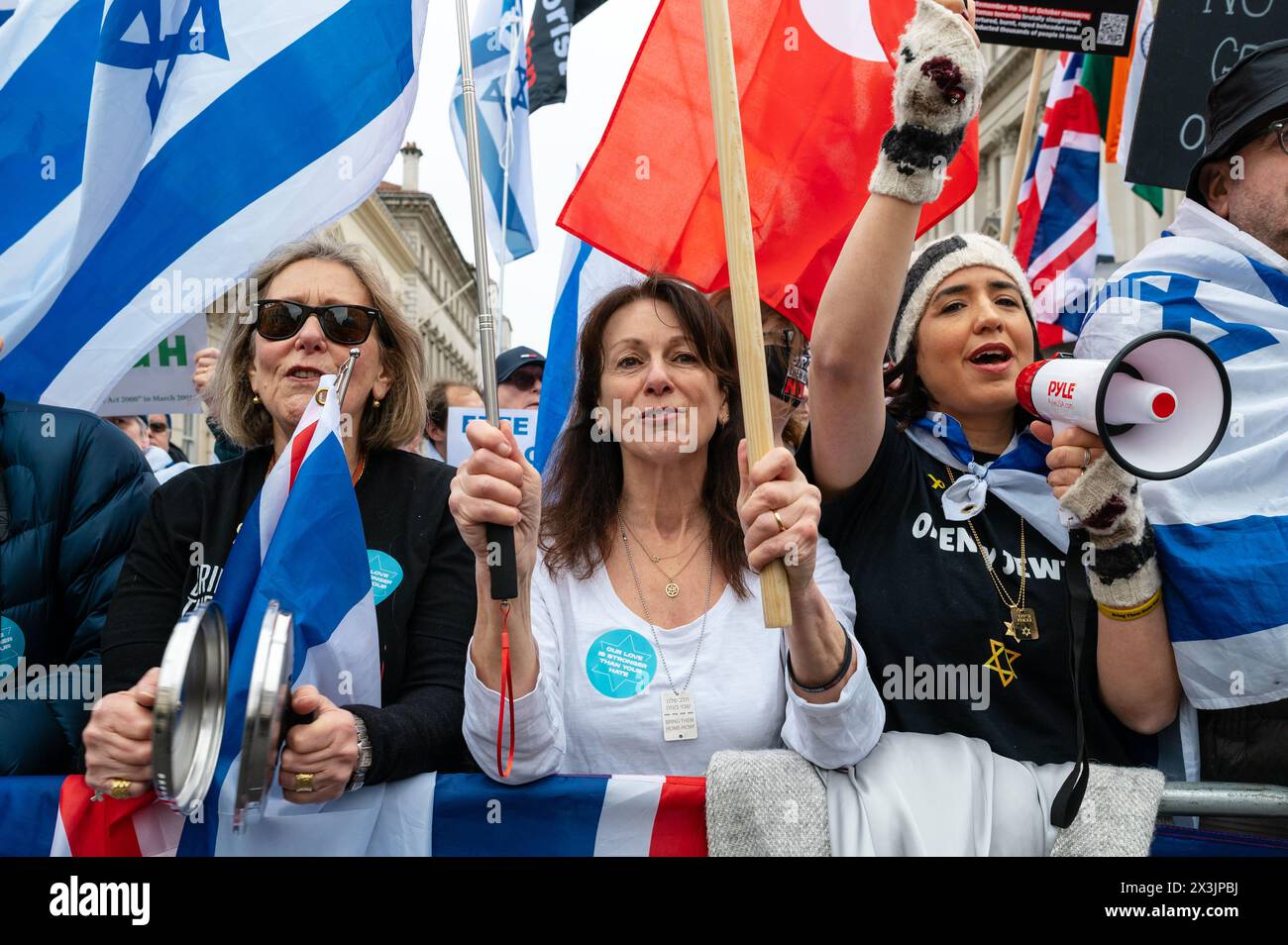 London, UK. 27 April 2024. Pro-Israel supporters from Enough Is Enough ...