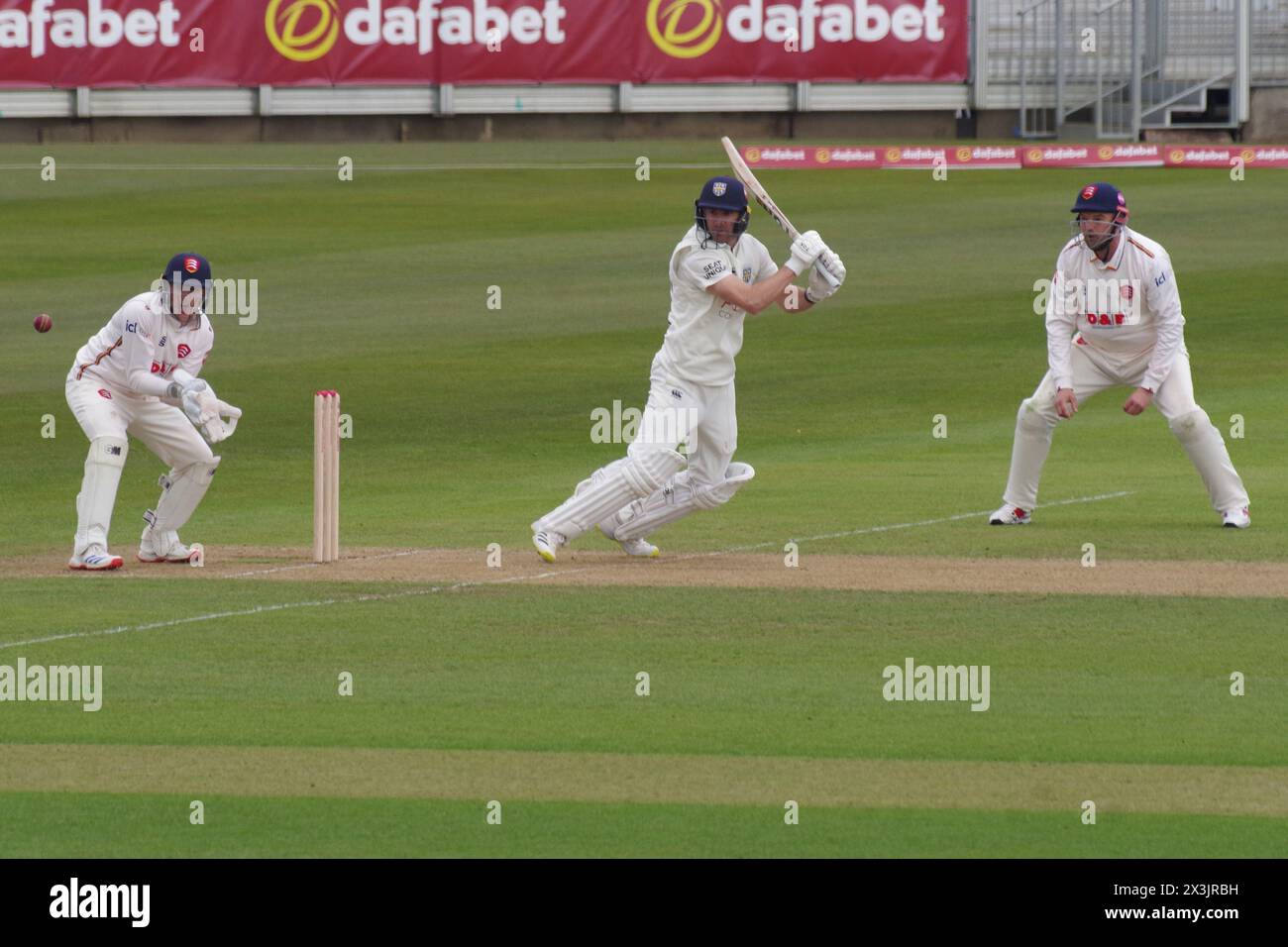 Chester le Street, 26 April 2024. Colin Ackerman batting for Durham ...