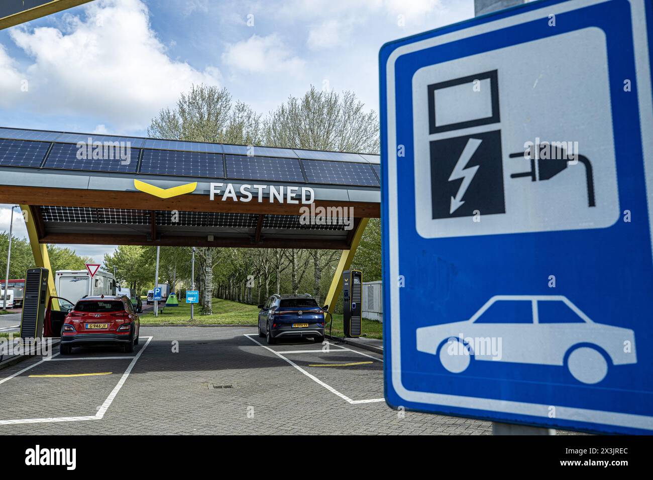 HANK - A Fastned charging station along the A27 highway near Hank ...