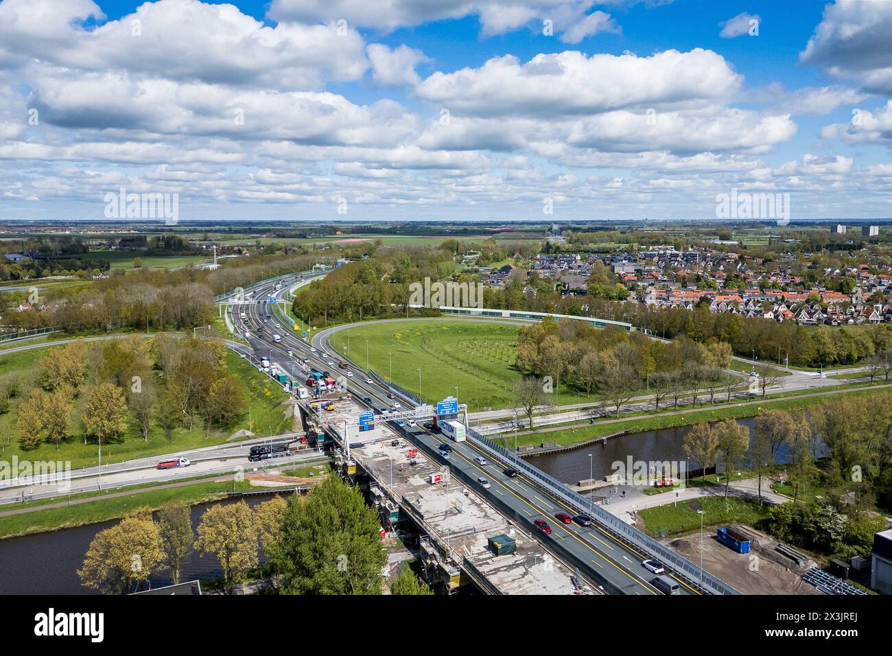 Road works traffic jam drone hi-res stock photography and images - Alamy