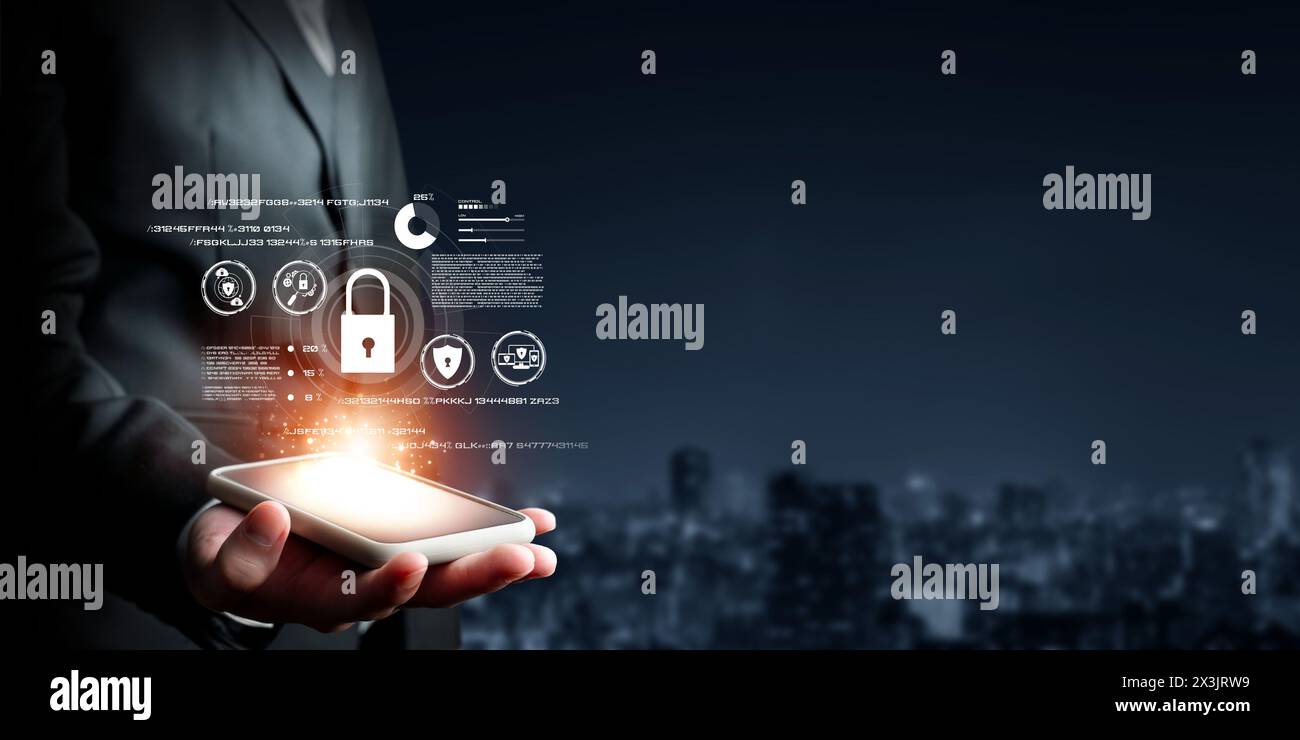 Business person explore the core of cyber security. Delve into cyber ...