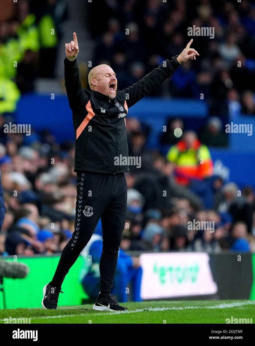 Everton manager Sean Dyche during the Premier League match at Goodison ...