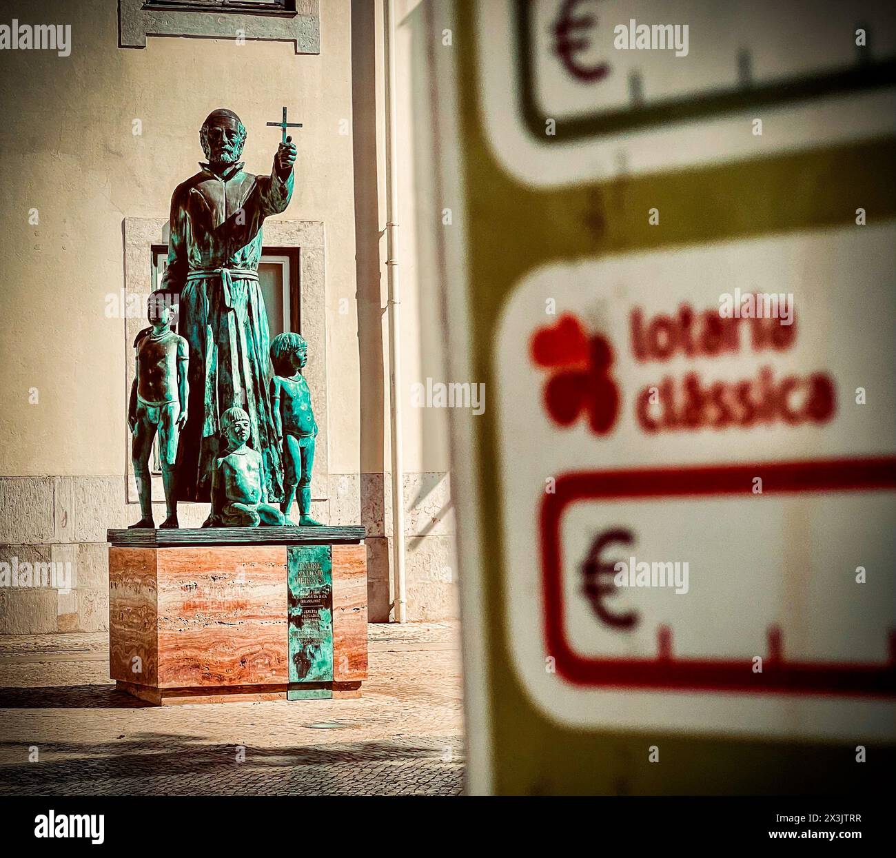 statue Padre Antonio Vieira in front of the museum of Sao Roque Lisbon ...