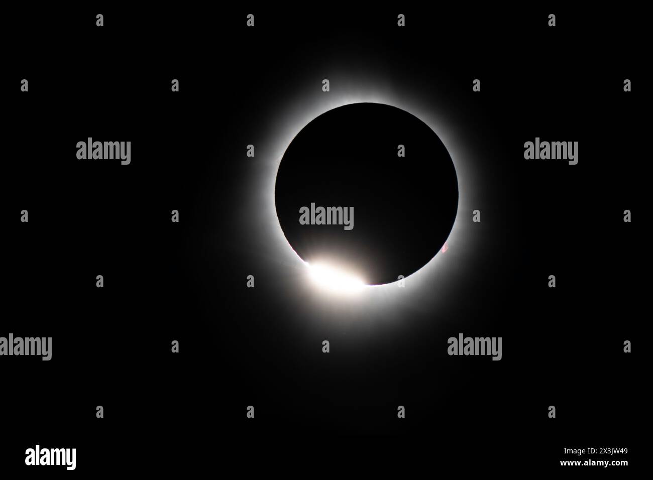 Diamond ring photo of the total eclipse shot from the city of Fredericton, New Brunswick, Canada ...