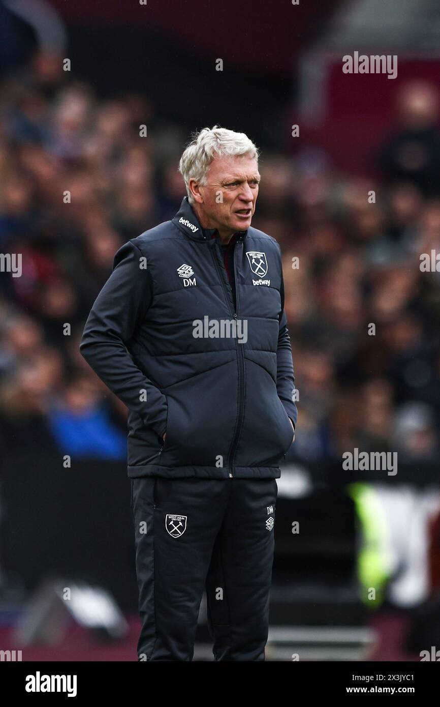 David Moyes manager of West Ham United during the Premier League match ...