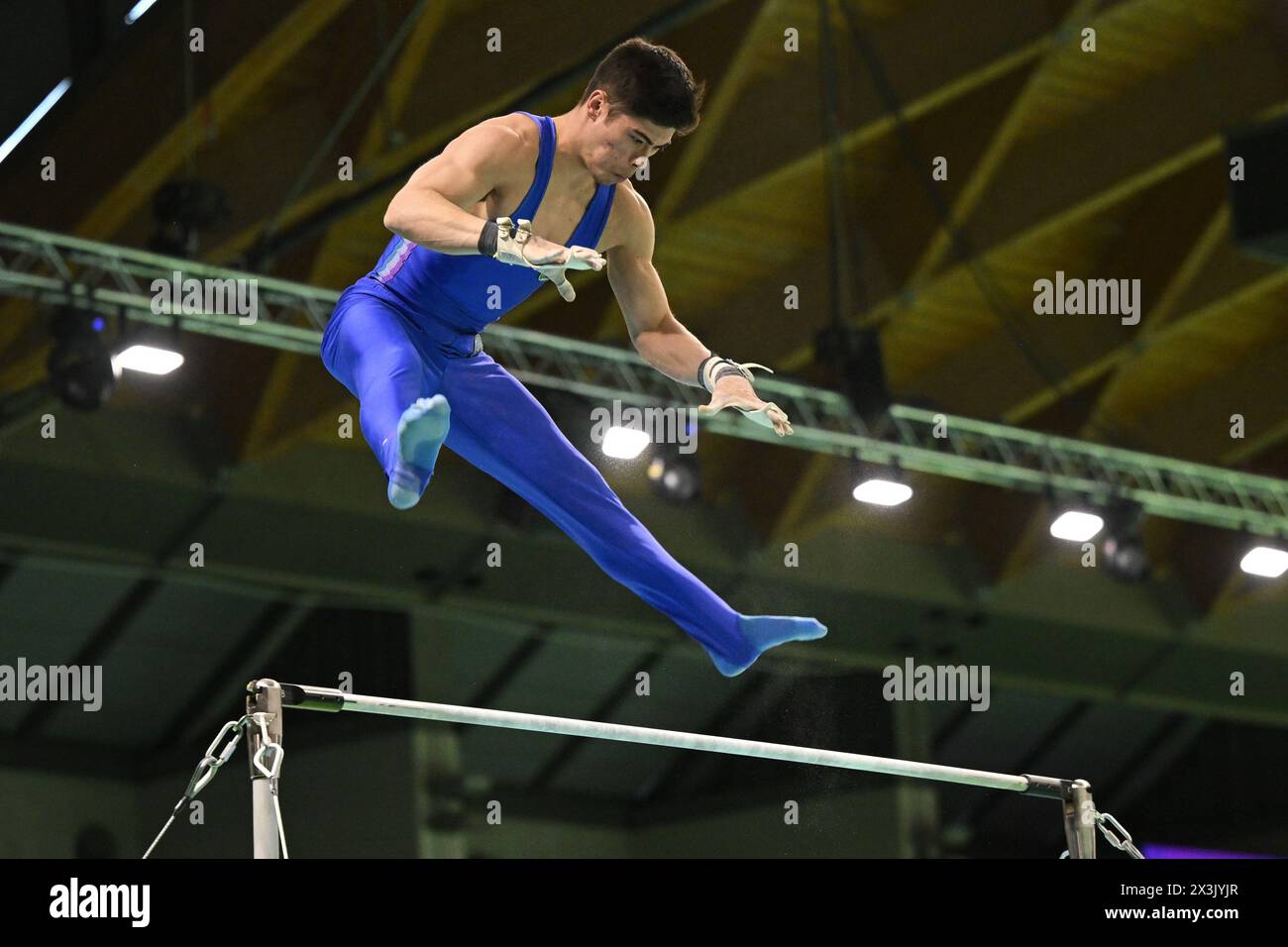 Rimini, Italy. 27th Apr, 2024. ABBADINI Yumin (ITA) high bar during ...