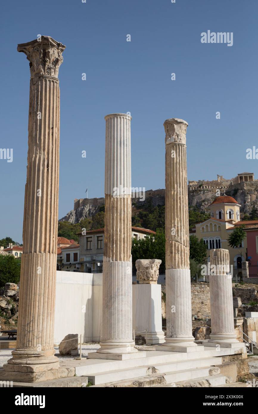 Columns, Hadrian's Library, Athens, Greece Stock Photo - Alamy