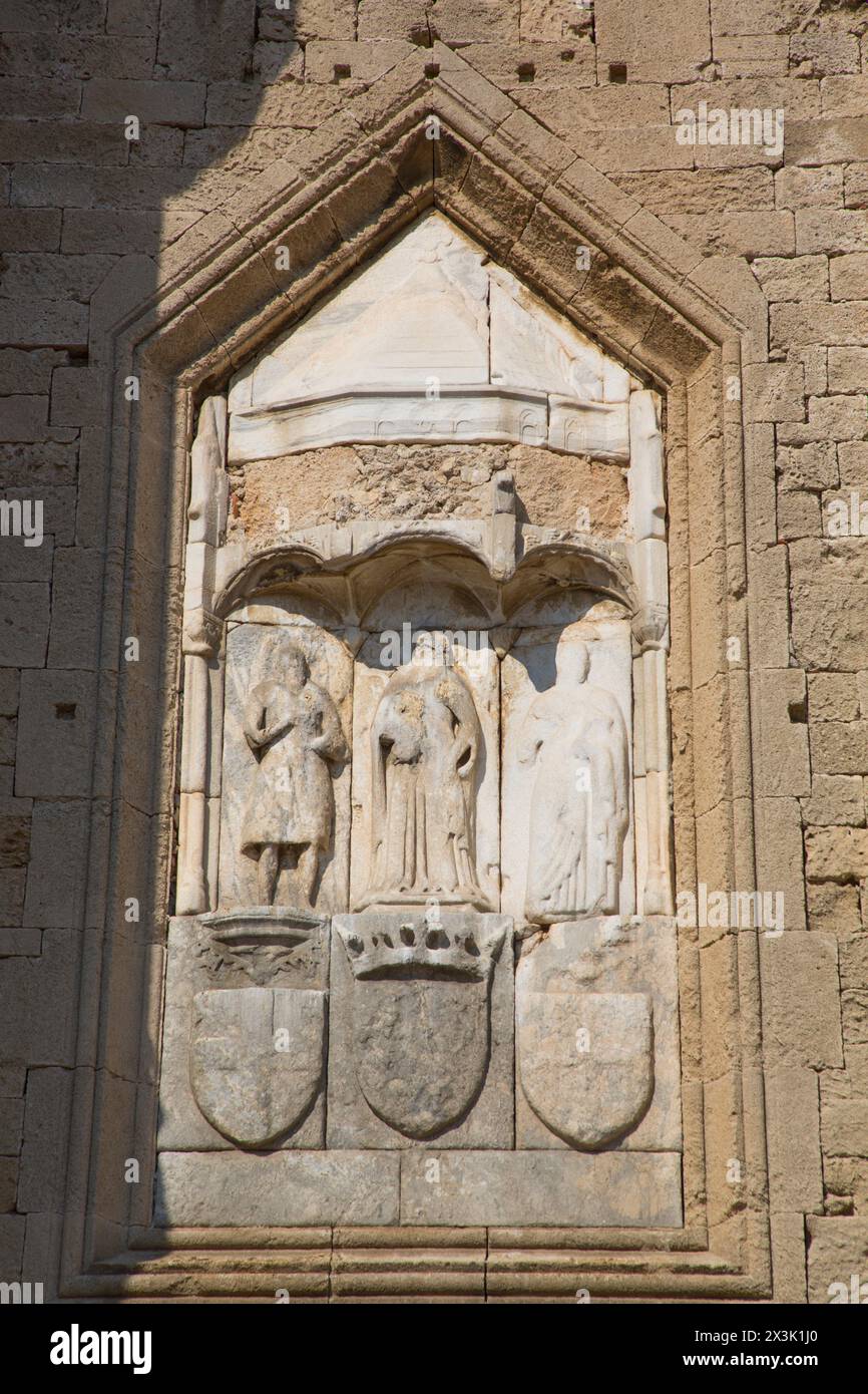 Relief depicting Virgin Mary & Sts John and Peter, Marine Gate, Rhodes ...