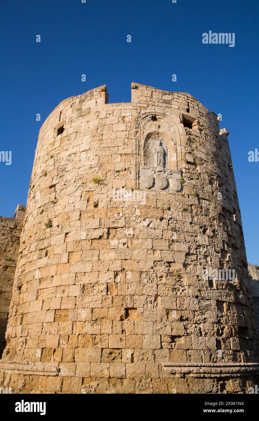 Greece dodecanese rhodes tower hi-res stock photography and images - Alamy
