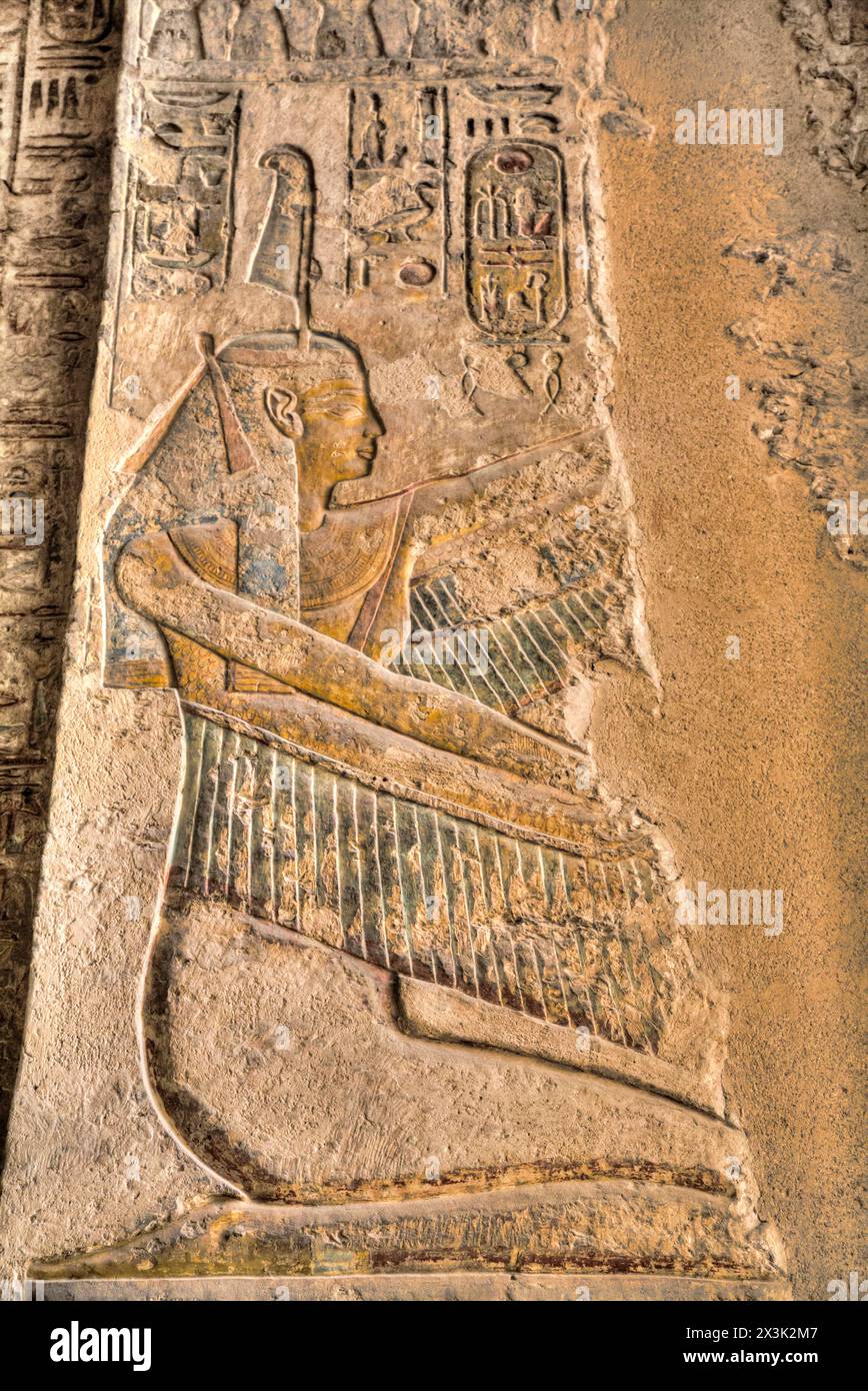 Relief of the Goddess Isis, Tomb of Ramses III, KV #11, Valley of the ...