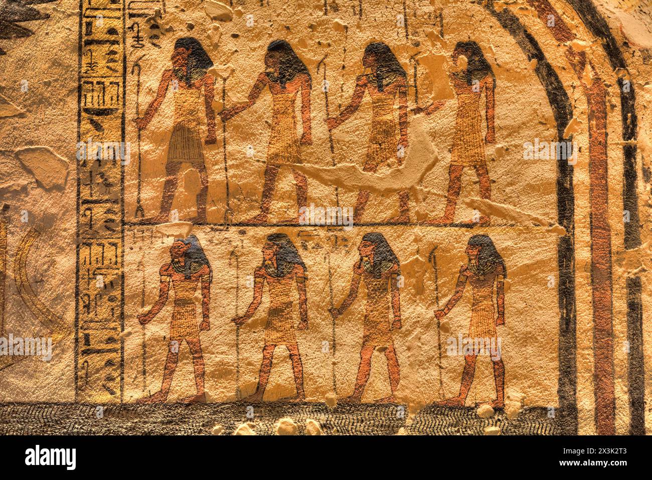 Frescoes, Burial Chamber, Tomb of Ramses IX, KV6, Valley of the Kings ...