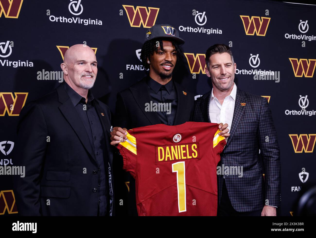 Washington Commanders first round number 2 pick in the NFL 2024 Draft, Quarterback Jayden ...