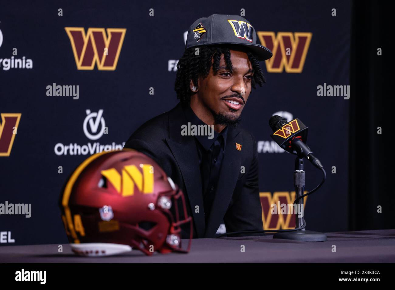 Washington Commanders first round number 2 pick in the NFL 2024 Draft, Quarterback Jayden ...