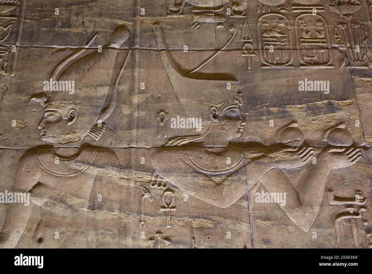 Reliefs in the Sanctuary, Temple of Isis, UNESCO World Heritage Site ...