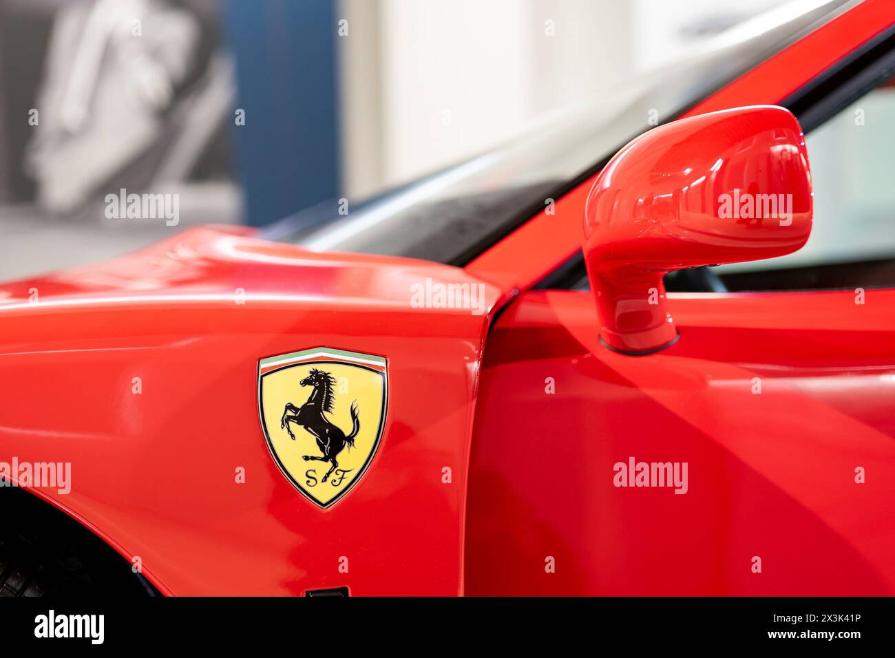 MODENA, ITALY - APRIL 21, 2022: Badge and logo of Ferrari car company ...