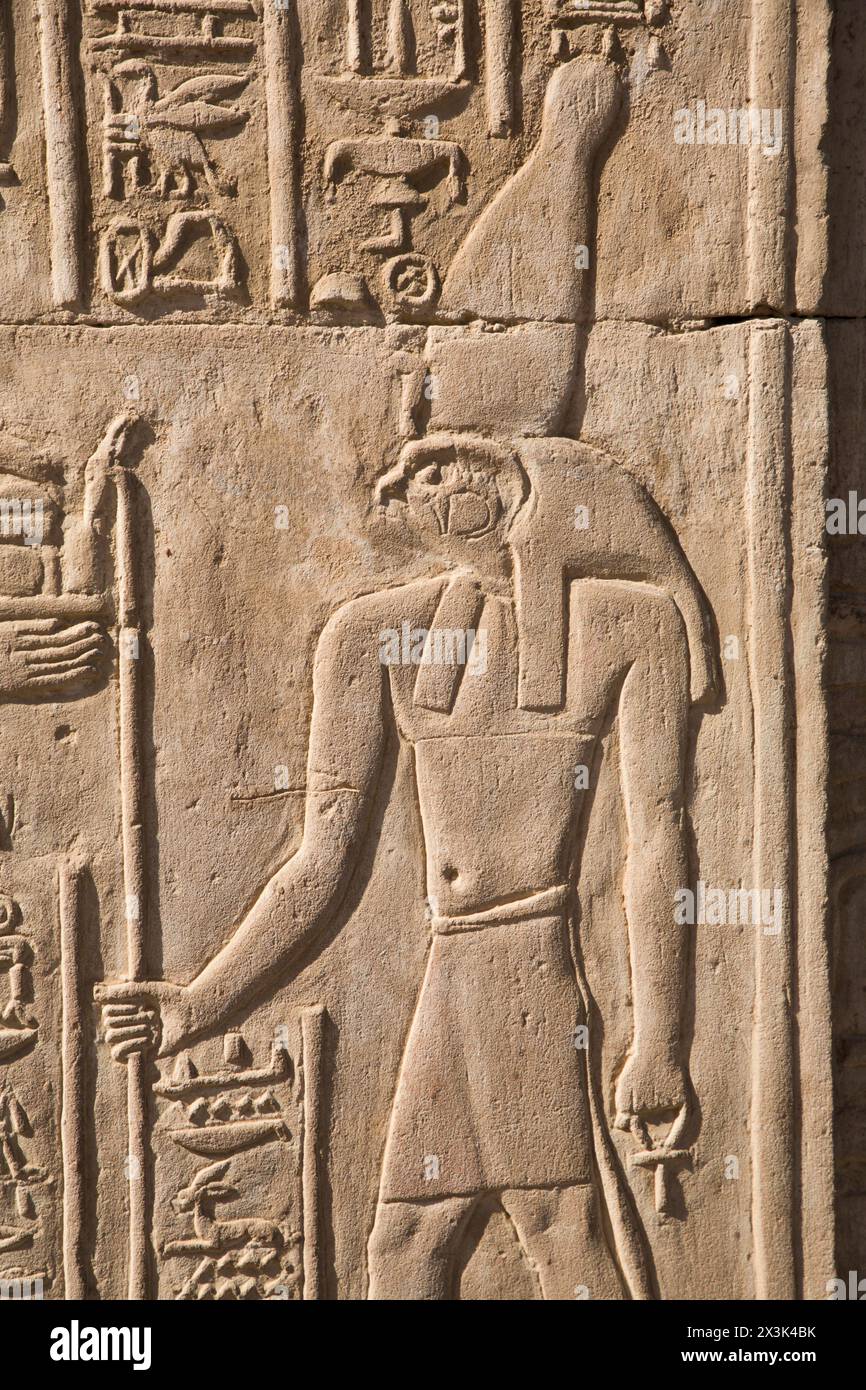 God Haroeris, Wall Reliefs, Temple of Sobek and Haroeris, Kom Ombo ...