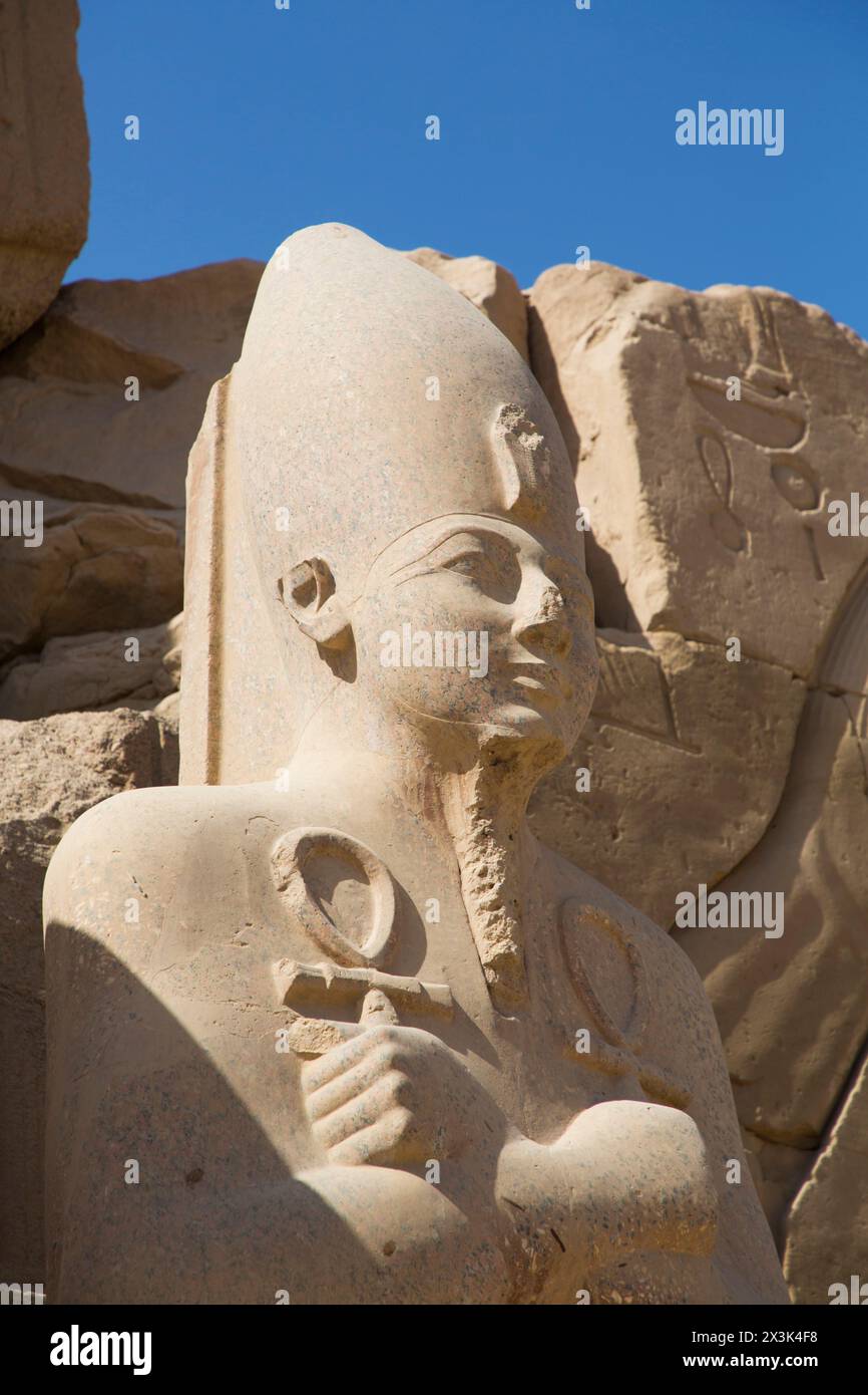 Pharaoh Statue, Seventh Pylon, Karnak Temple Complex, UNESCO World ...