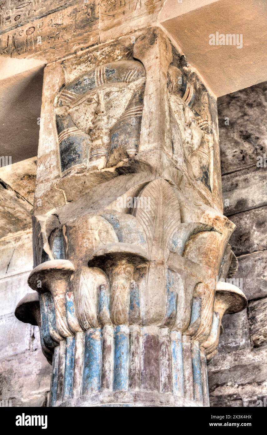 Sculpture of Goddess Hathor, Temple of Osiris and Opet, Karnak Temple ...