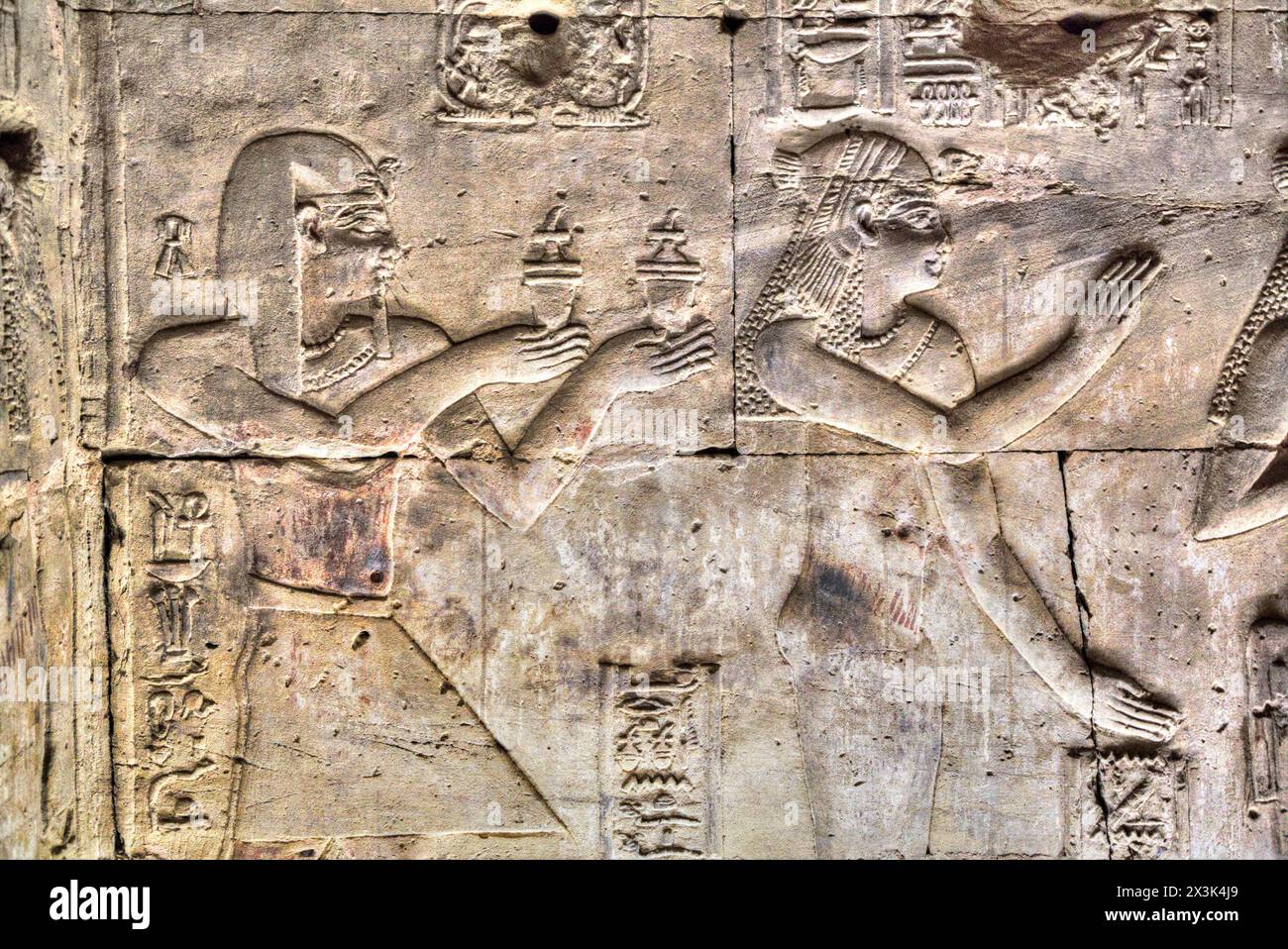 Relief of Pharaoh (L), Temple of Osiris and Opet, Karnak Temple Complex ...