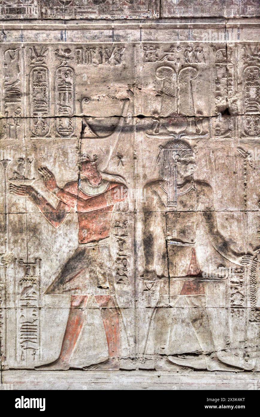 Relief of Pharaoh (L), Temple of Osiris and Opet, Karnak Temple Complex ...