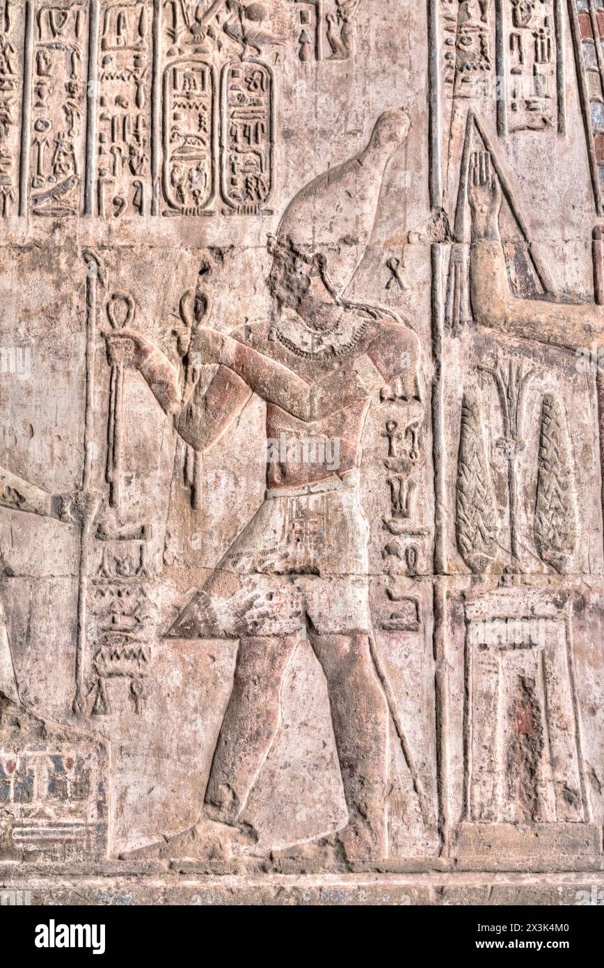 Relief of Pharaoh, Temple of Osiris and Opet, Karnak Temple Complex ...