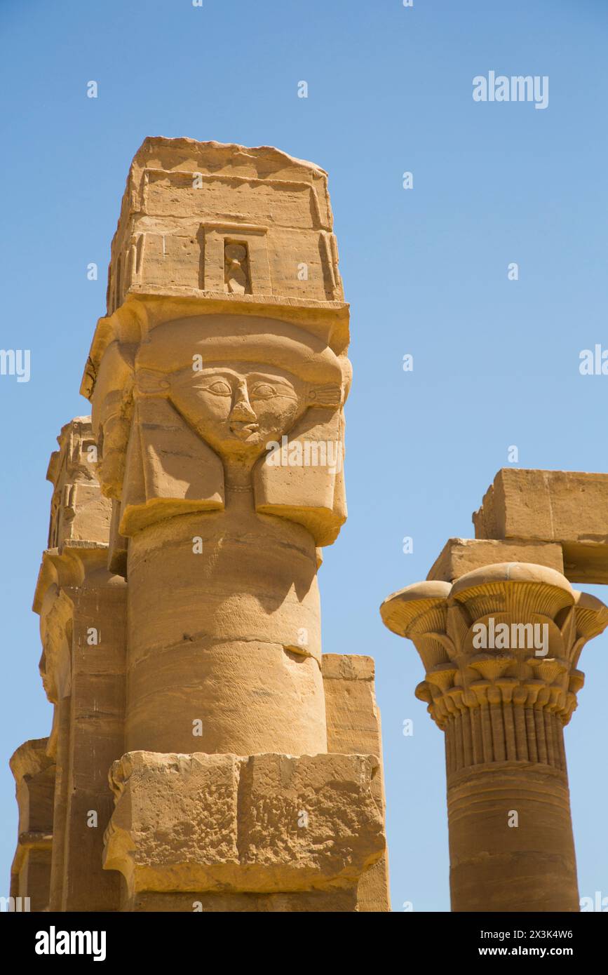 Hathor Headed Column, Chapel of Qartasa, Kalabsha, UNESCO World ...