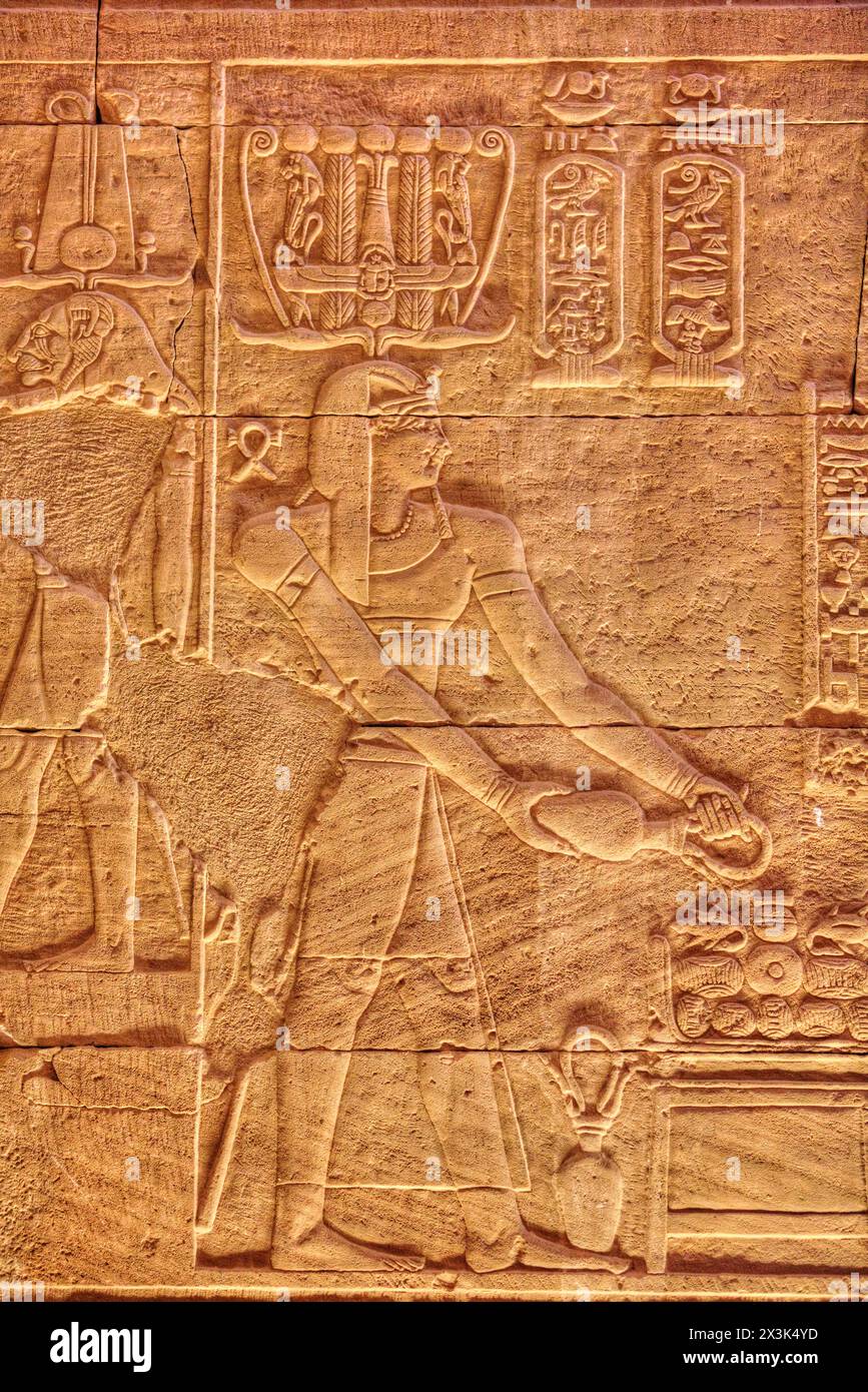 Bas Reliefs, Beit al-Wali Temple, Kalabsha, UNESCO World Heritage Site ...