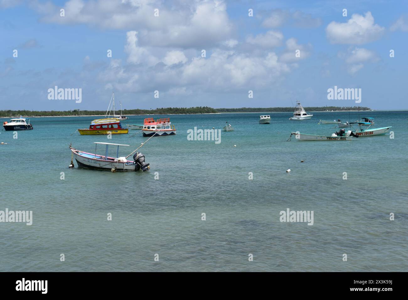 Buccoo, Tobago - June 8, 2023 - View of the ocean and wooden fishing ...