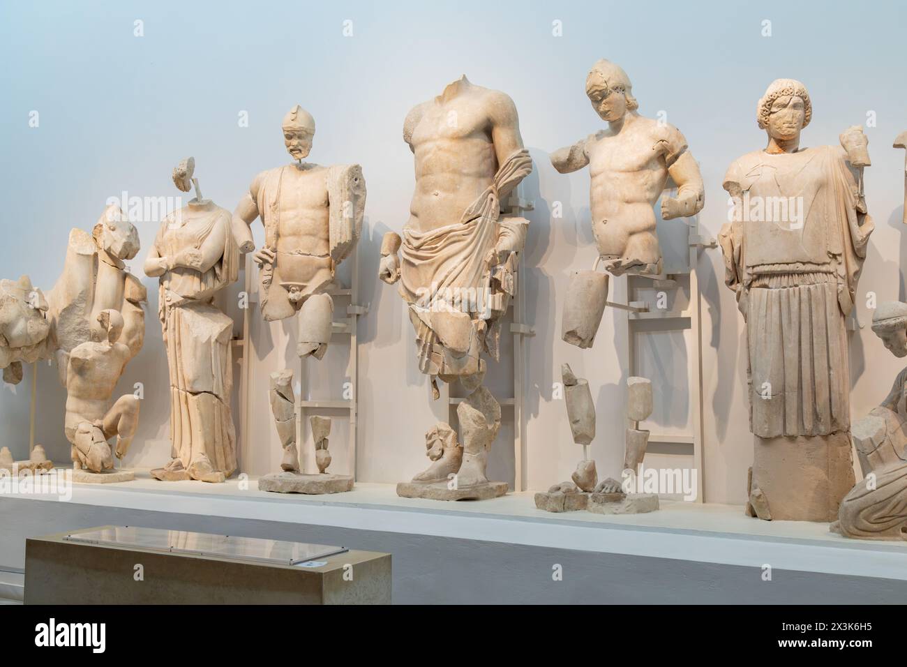 East pediment of the temple of Zeus, Archeological museum of Olympia ...