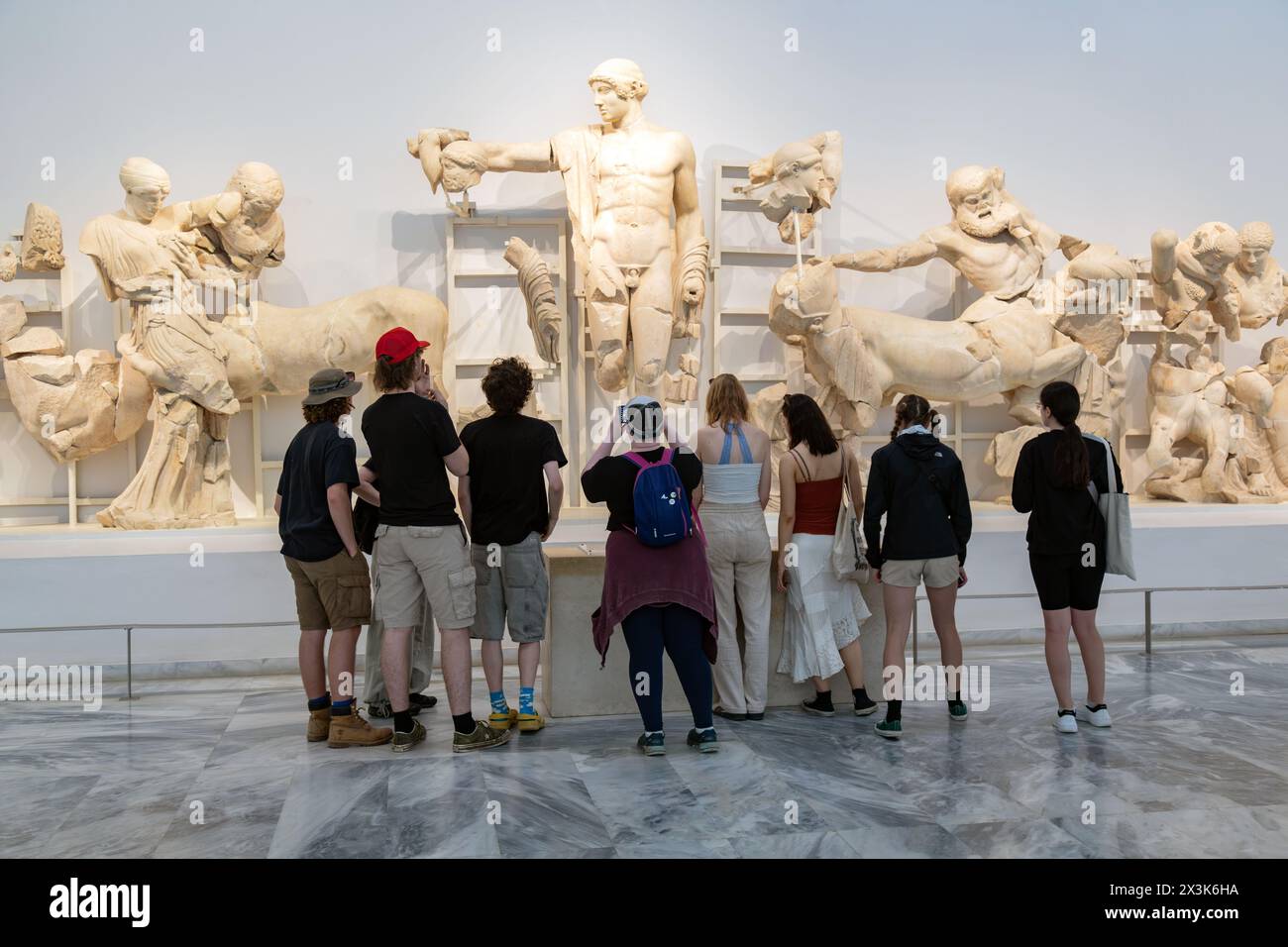 The west pediment of the temple of Zeus, Archeological museum of ...