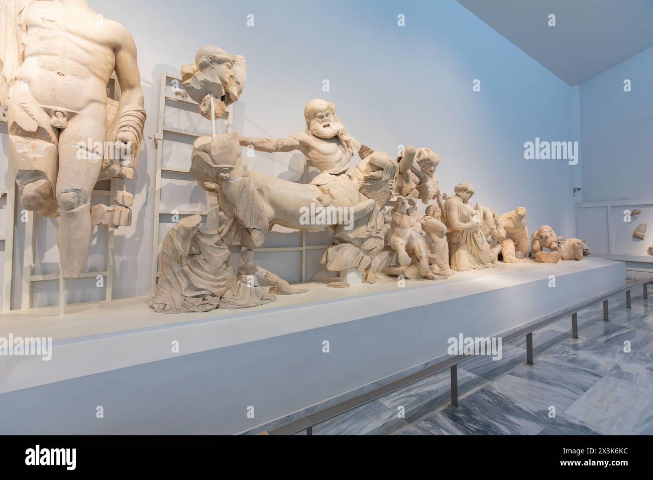 The west pediment of the temple of Zeus, Archeological museum of ...