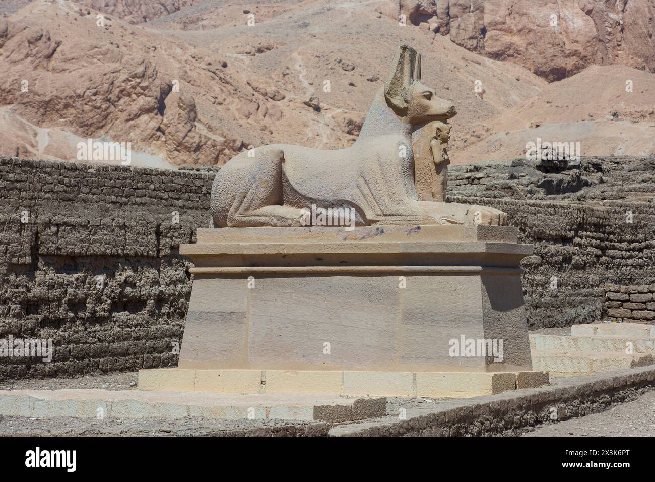 Statue of the ancient Egyptian god Anubis (represented as a jackal) at ...