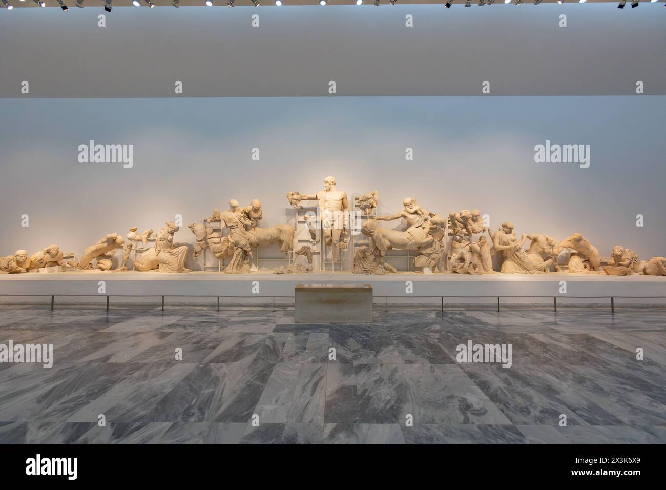 The west pediment of the temple of Zeus, Archeological museum of ...