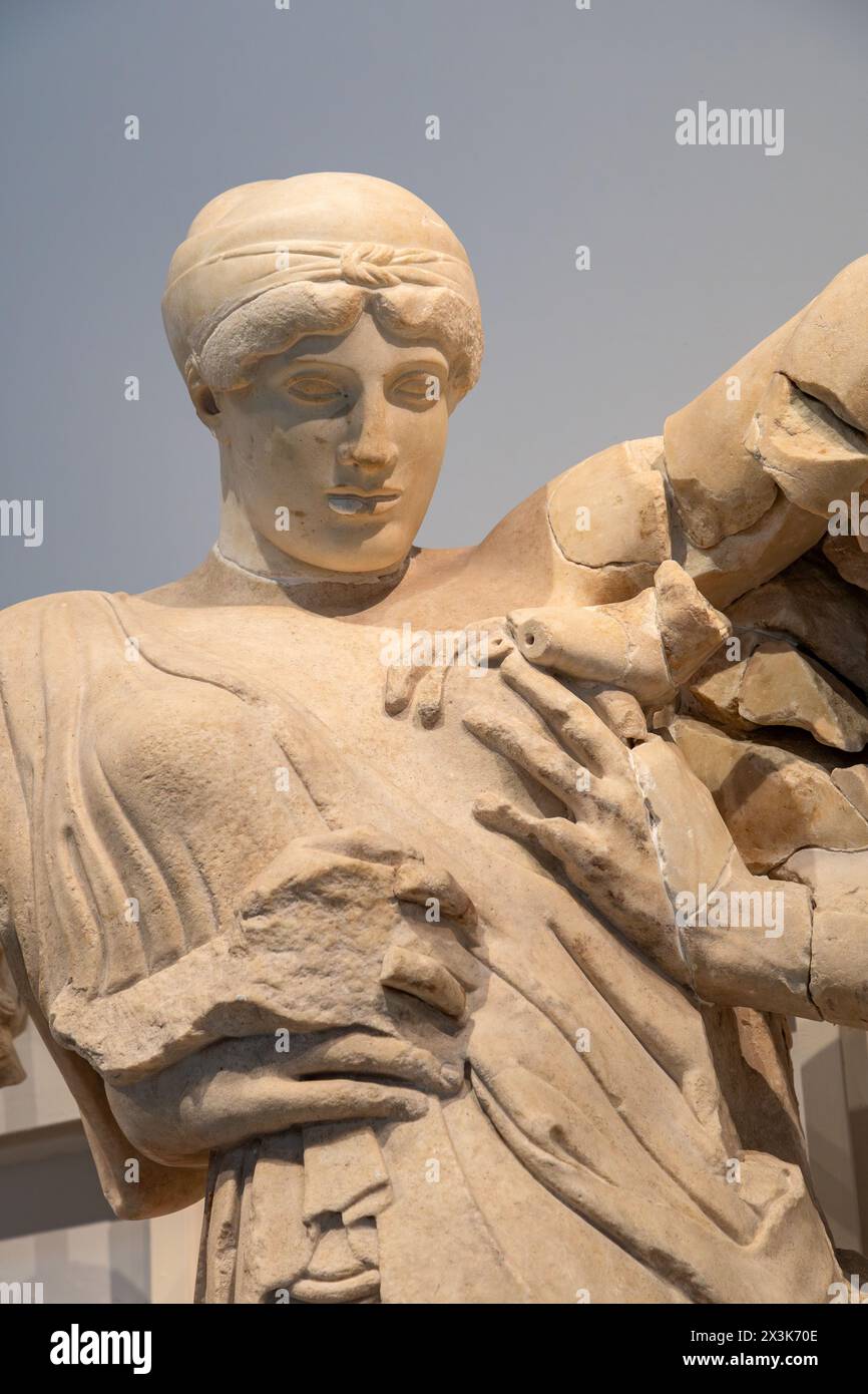 The west pediment of the temple of Zeus, Archeological museum of ...