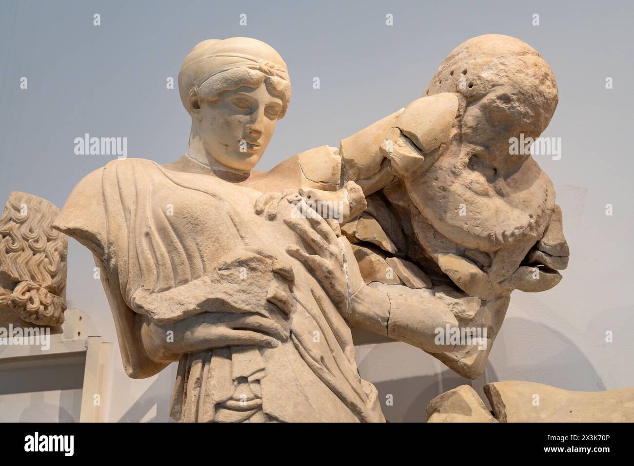 The west pediment of the temple of Zeus, Archeological museum of ...
