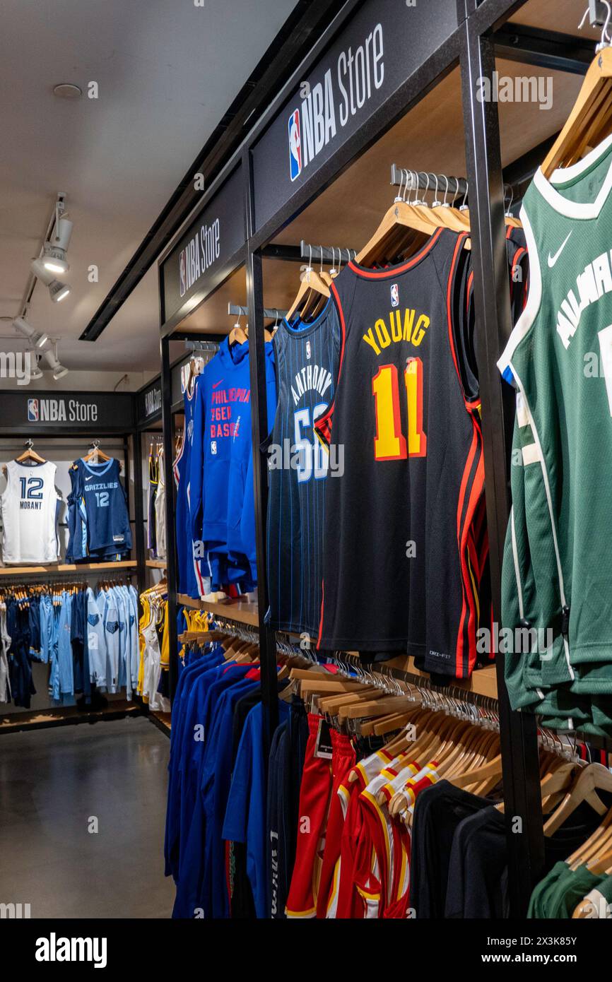 Branded Merchandise at the NBA Store on Fifth Avenue in New York City ...
