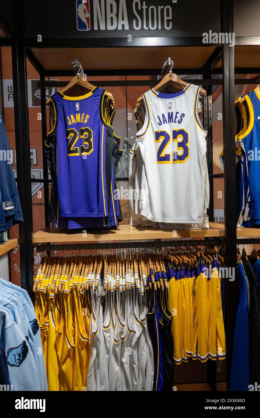 Branded Merchandise at the NBA Store on Fifth Avenue in New York City ...