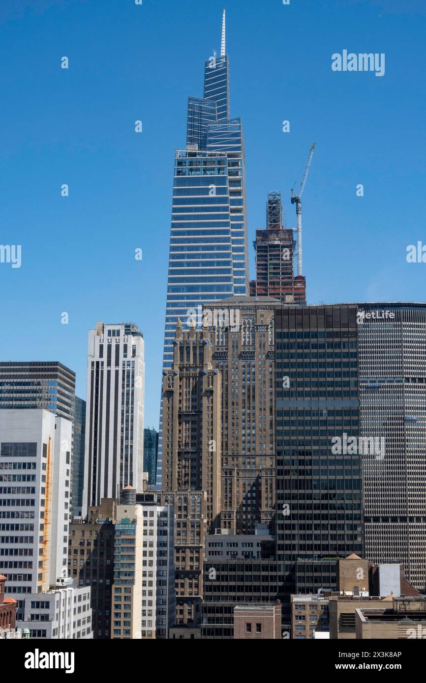 Skyline of Midtown Manhattan features One Vanderbilt, NYC, 2024, USA ...