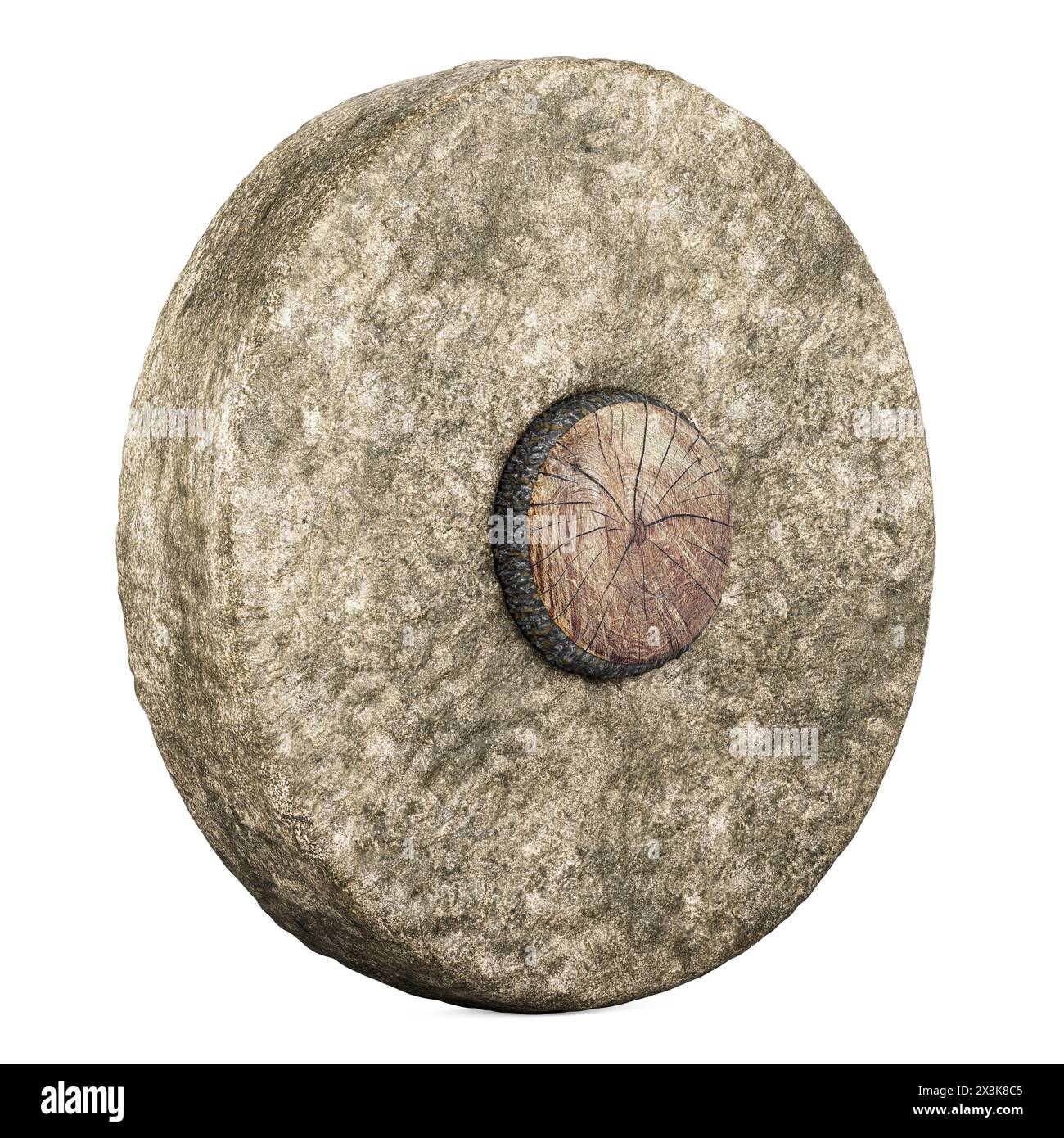 Antique Stone Wheel, 3D rendering isolated on white background Stock ...