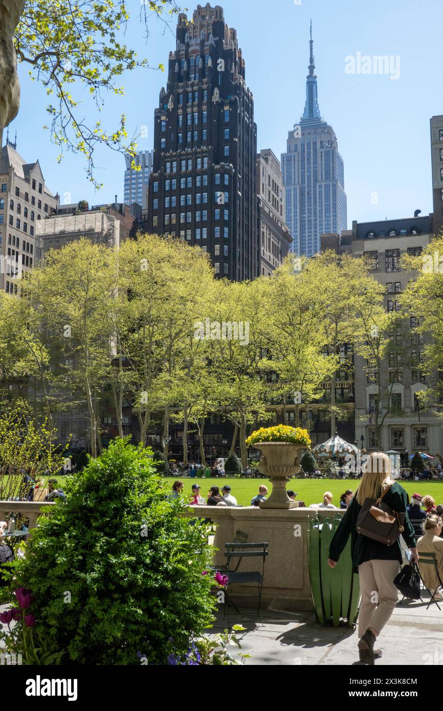 Bryant Park is an urban oasis behind the main building at the New York ...