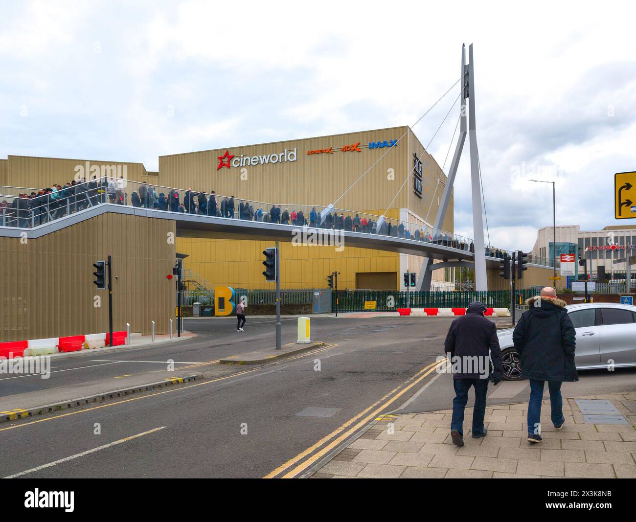 Tommy Taylor Memorial Bridge, Barnsley after a football match Stock ...