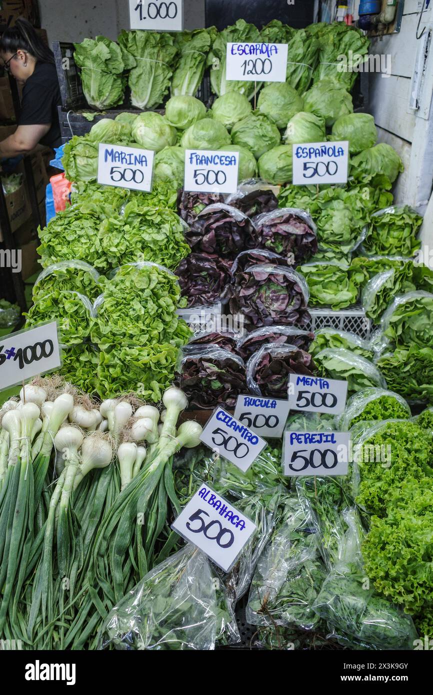 Santiago, Chile - 26 Nov, 2023: Fresh produce on sale at the Mercado La ...