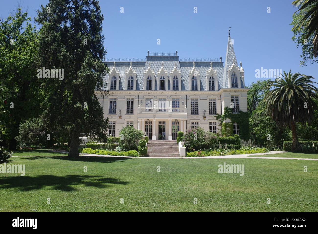 Pirque, Chile - 24 Nov, 2023: French style Chateau Gardens at the Las ...