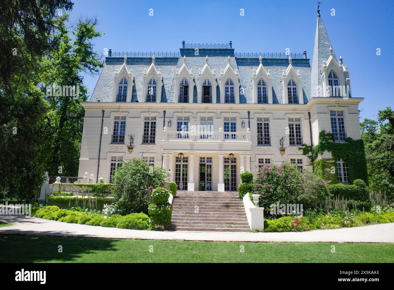 Pirque, Chile - 24 Nov, 2023: French style Chateau Gardens at the Las ...