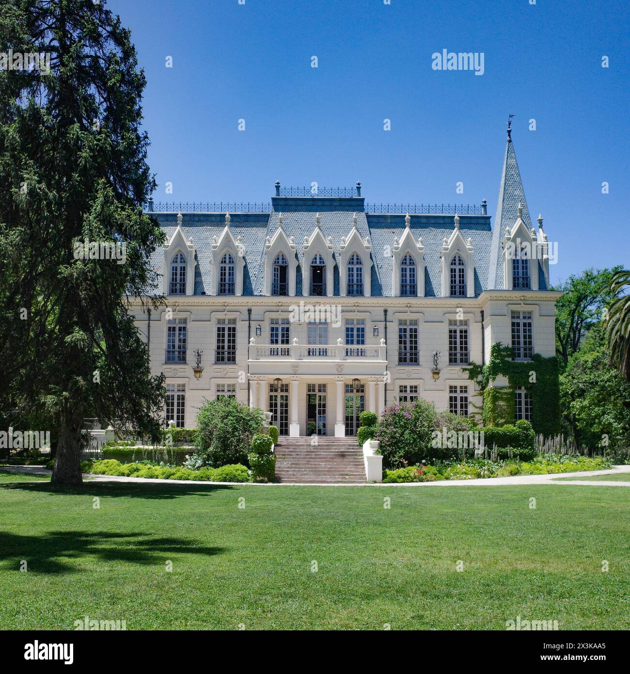 Pirque, Chile - 24 Nov, 2023: French style Chateau Gardens at the Las ...